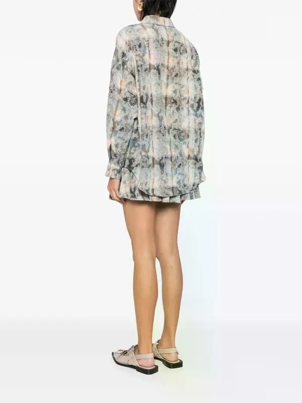 B+AB Check Pattern Shirt And Skirt Set