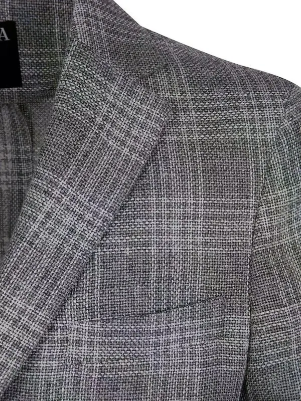 Zegna Check-pattern Blazer - Grey