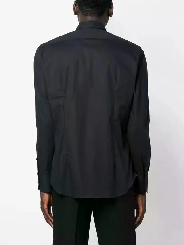 BILLIONAIRE Logo-embroidered Long-sleeve Shirt - Black