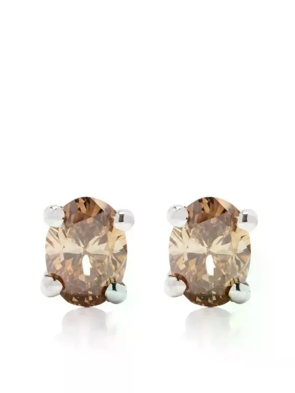 WOUTERS & HENDRIX 18kt White Gold Diamond Stud Earrings - Silver