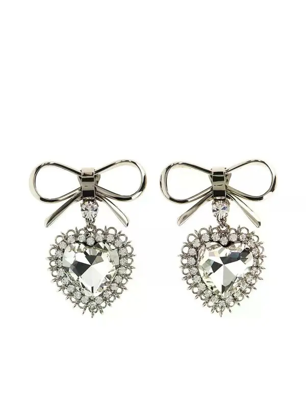 Alessandra Rich Bow Earrings - Silver