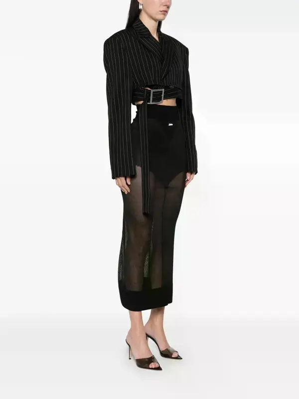 JEAN PAUL GAULTIER Pinstriped Cropped Blazer