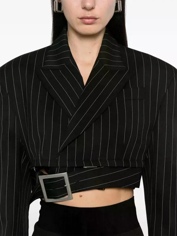 JEAN PAUL GAULTIER Pinstriped Cropped Blazer