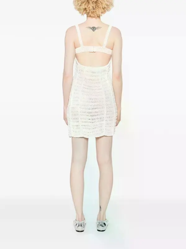 Casablanca Crochet Bustier Mini Dress