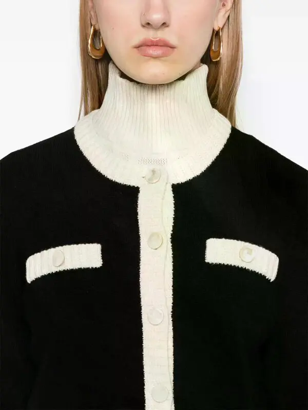 Tory Burch Kendra Chunky Wool Cardigan - Black