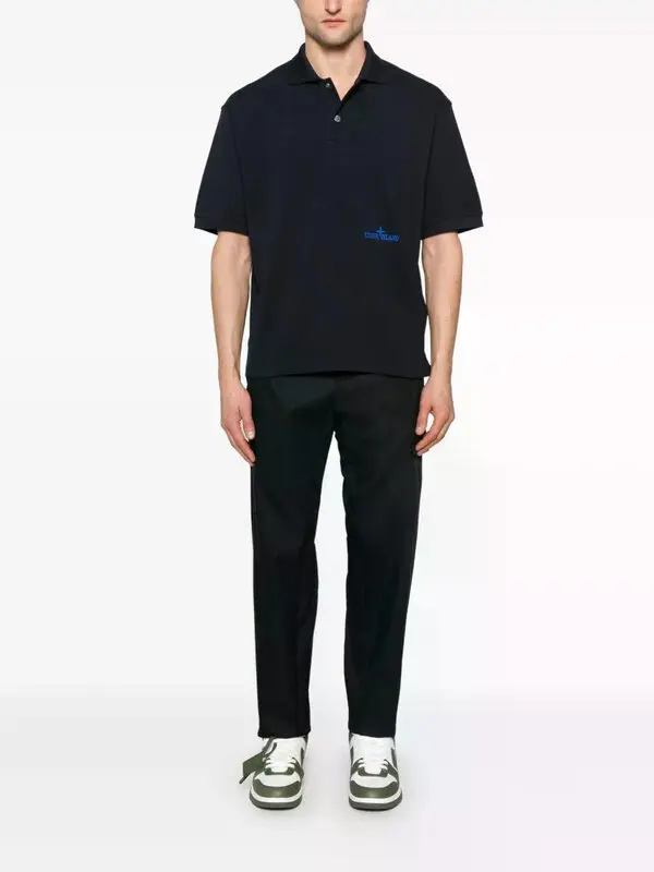 Stone Island Piqué-weave Polo Shirt