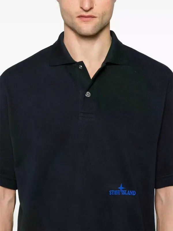 Stone Island Piqué-weave Polo Shirt