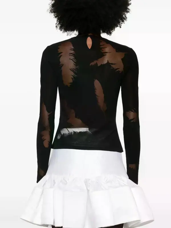 Alexander McQueen Feather-intarsia Blouse