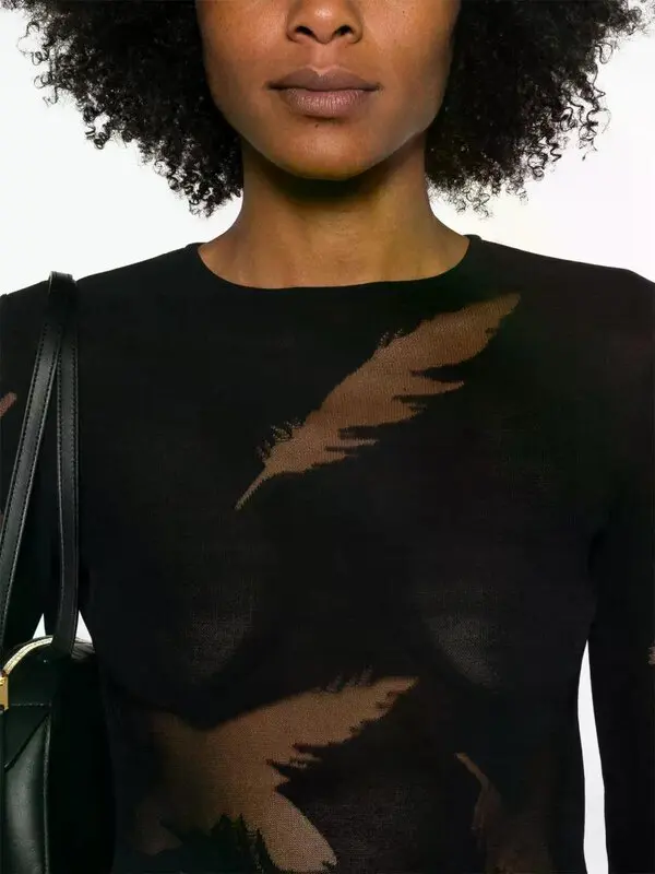 Alexander McQueen Feather-intarsia Blouse