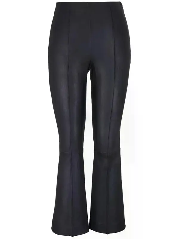 Vince Cropped Leather Trousers - Black