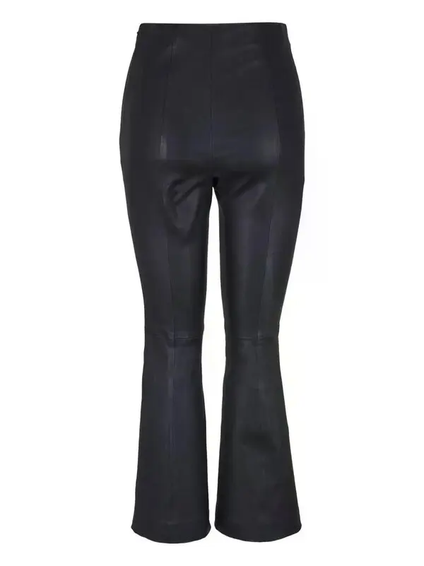 Vince Cropped Leather Trousers - Black
