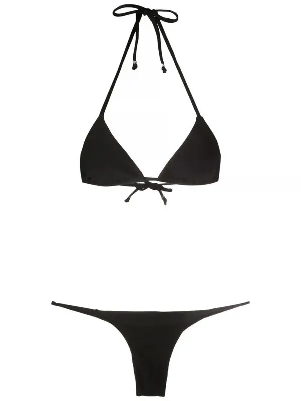 AMIR SLAMA Halterneck Tie-fastening Bikini - Black