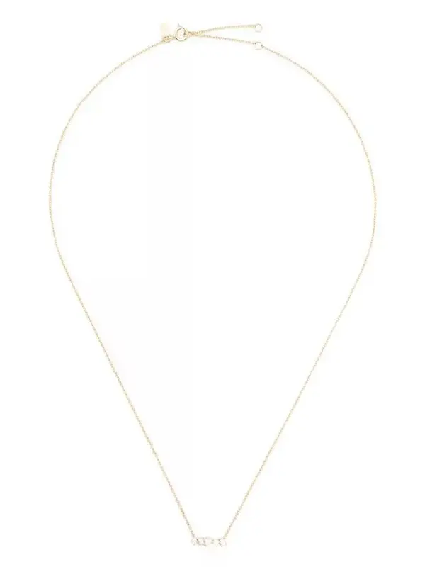 Ef Collection 14kt Yellow Mini Diamond Bar Necklace
