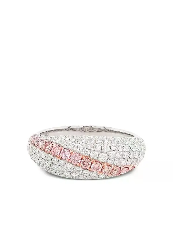 HYT JEWELRY 18k Gold Platinum Diamond Band Ring - Silver