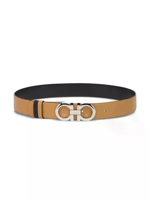 FERRAGAMO Gancini Buckle Reversible Leather Belt - Neutrals