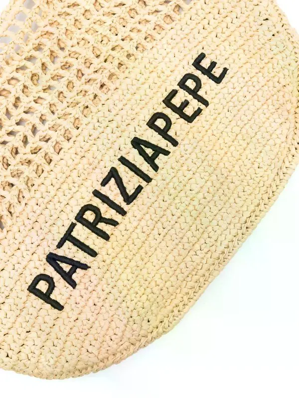 Patrizia Pepe Logo-embroidered Woven Shoulder Bag