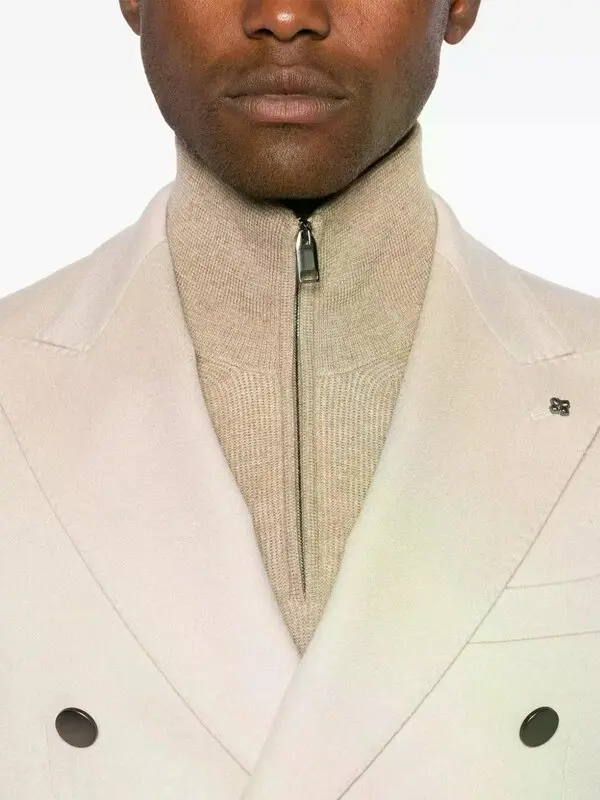 Tagliatore Brooch-detail Double-breasted Blazer