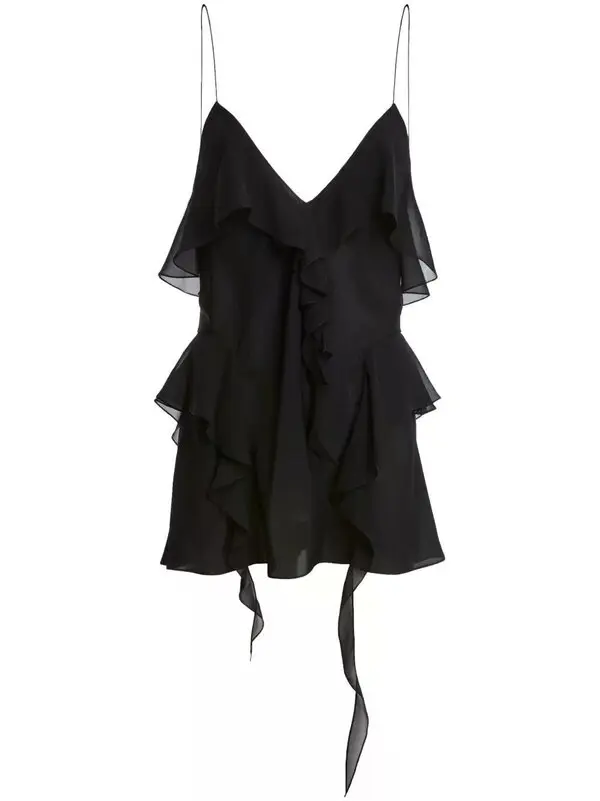 Khaite The Piet Ruffled Silk Top