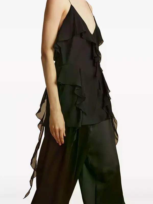 Khaite The Piet Ruffled Silk Top