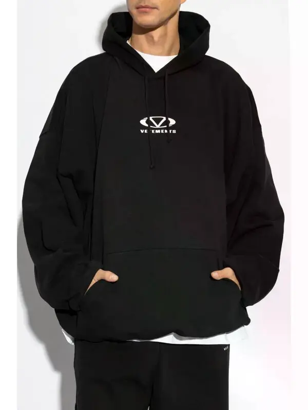 Vetements Logo Print Cotton Hoodie