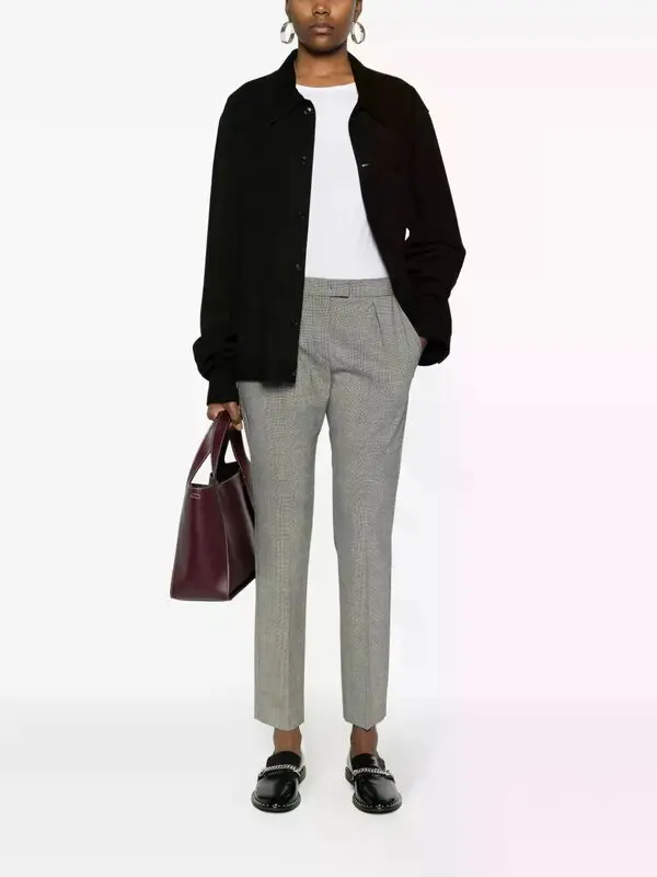 Isabel Marant Étoile Nolena Houndstooth Stretch-wool Trousers