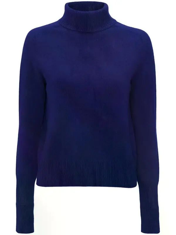 Victoria Beckham Roll-neck Fine-knit Jumper - Blue