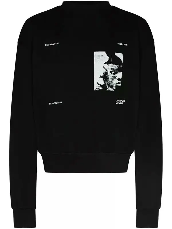 HELIOT EMIL Graphic-print Crew-neck Sweatshirt - Black
