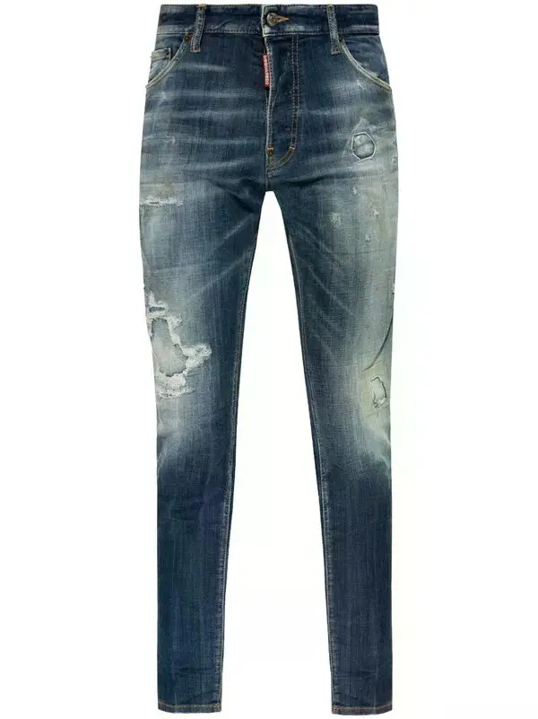Dsquared2 Distressed Slim-cut Jeans - Blue