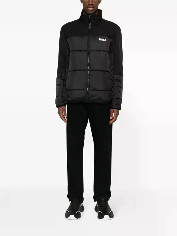 BOSS Logo-print Panelled Padded Jacket