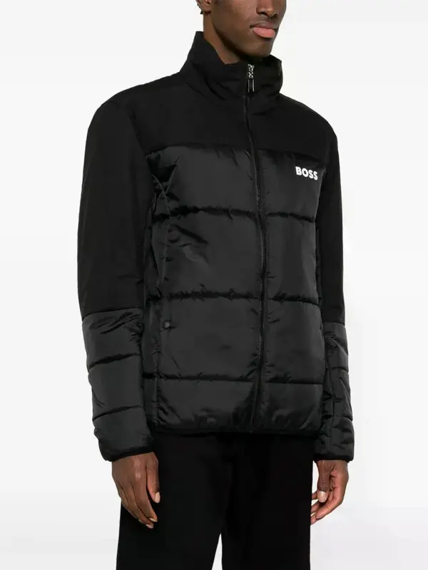 BOSS Logo-print Panelled Padded Jacket
