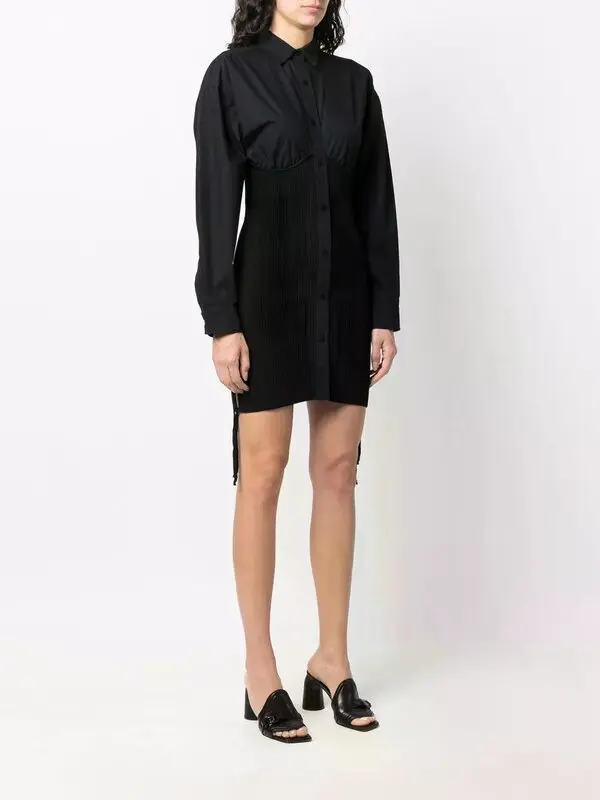 ANDREĀDAMO Structured Shirt Dress - Black