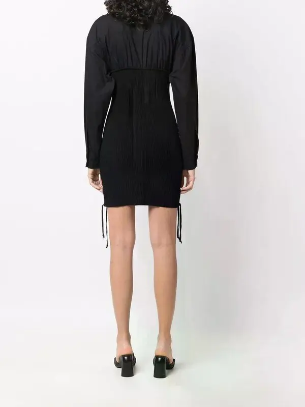 ANDREĀDAMO Structured Shirt Dress - Black