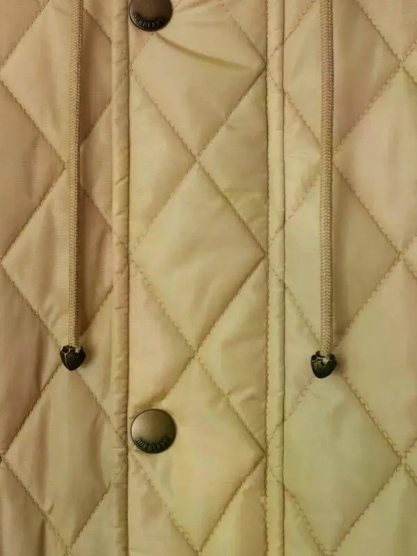 Burberry Quilted Parka With Check Lining
