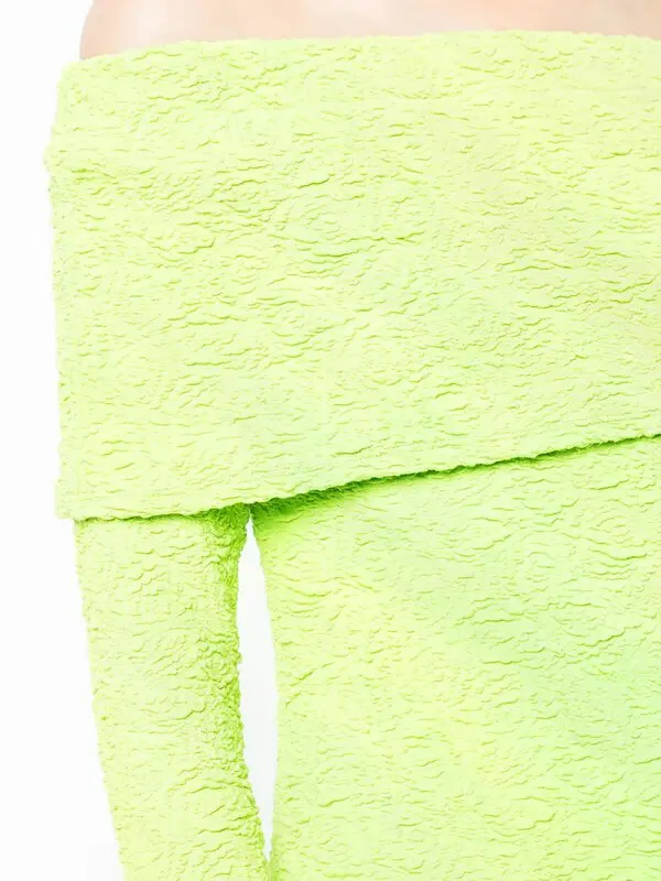 MSGM Off-shoulder Textured Top