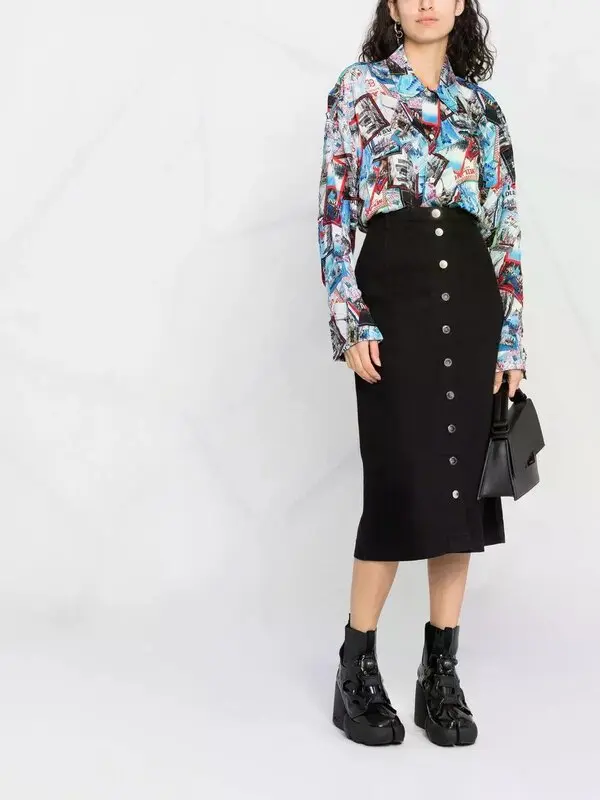 Raf Simons Button-detailed Midi Skirt