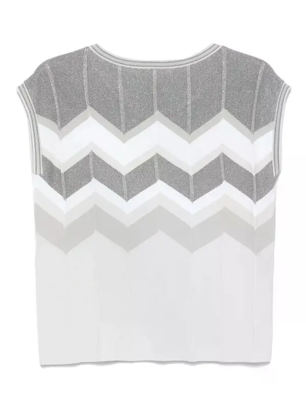 D.exterior Chevron-knit Vest - Grey