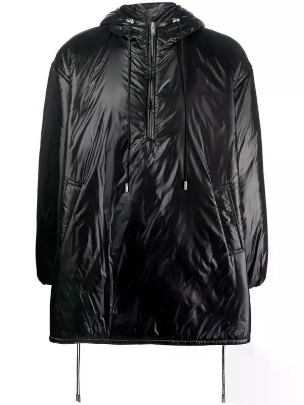 Saint Laurent Cassandre Logo-embossed Hooded Raincoat