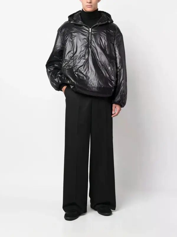 Saint Laurent Cassandre Logo-embossed Hooded Raincoat
