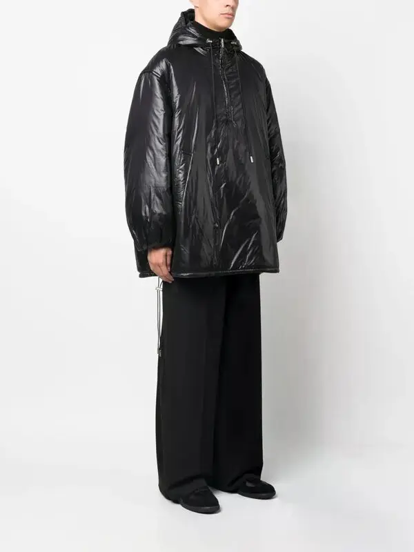 Saint Laurent Cassandre Logo-embossed Hooded Raincoat