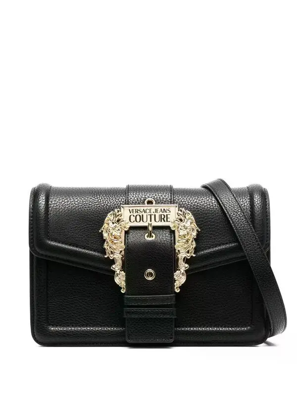 Versace Baroque-buckle Shoulder Bag - Black