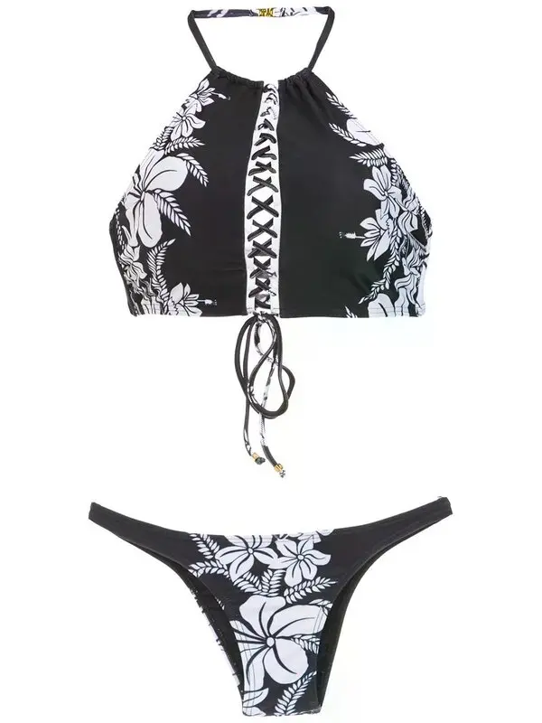 AMIR SLAMA Printed Bikini Set - Black