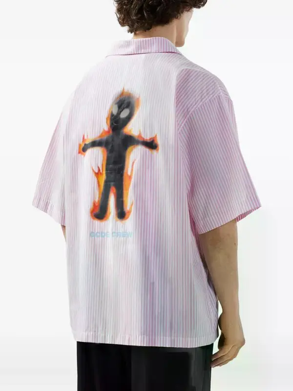 Gcds Wirdo Flames-print Shirt