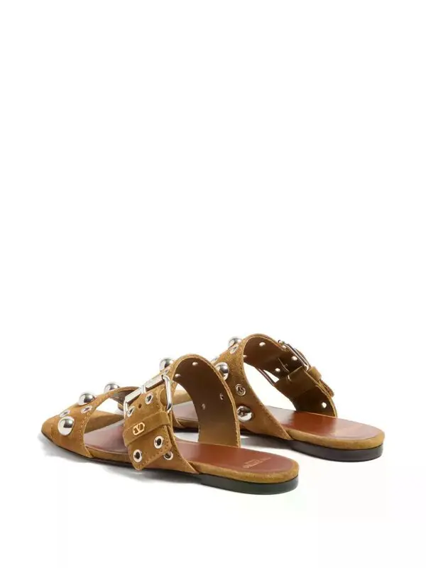 Valentino Garavani Suede Slide Sandals With Stud Embellishments