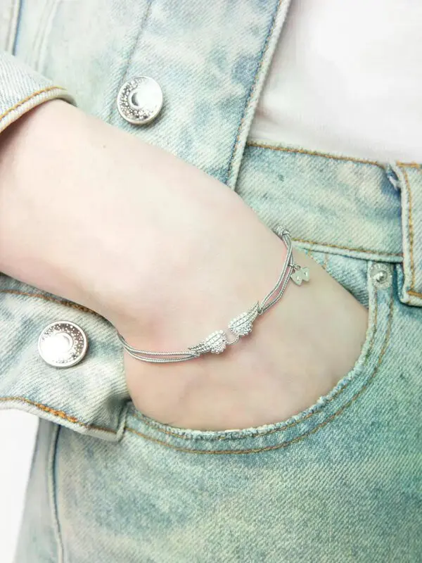 Zadig&Voltaire Rock Motif Cord Bracelet - Silver