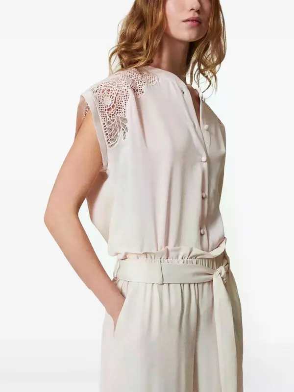 TWINSET Embroidered Twill Shirt - Pink