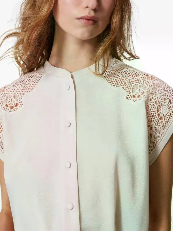 TWINSET Embroidered Twill Shirt - Pink