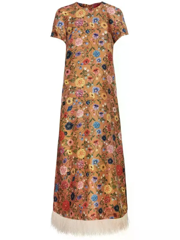 La DoubleJ Floral Print Maxi Swing Dress