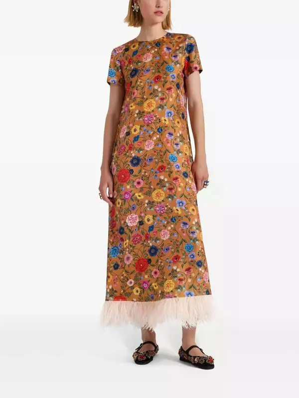 La DoubleJ Floral Print Maxi Swing Dress
