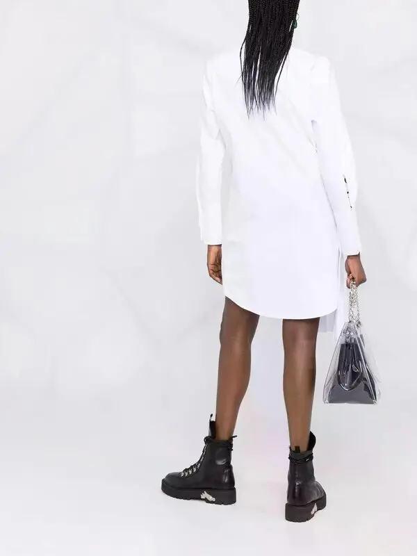 Off-White Popeline Asymmetric Shirt Dress