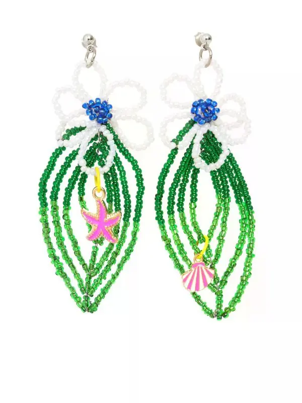 AMIR SLAMA Floral-appliqué Earrings - Silver